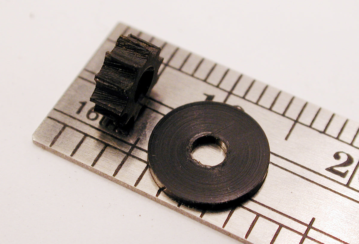 Spur Gear, 0.5mod x 10 Teeth x 6.0mm OD x 0.098" Face x 2.5mm Bore, De ...