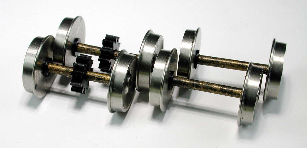 Geared Wheelset, HO, 40"/110, 2mm x 0.797" Flush Axle, AHM/ROCO Alco C ...