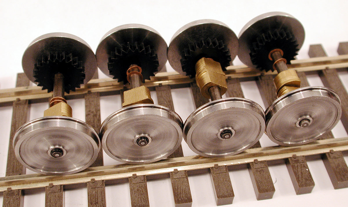 Geared Wheelset, O, 40"/115, 1/8" x 1.405" Flush Axle, Atlas F3, GP9 ...