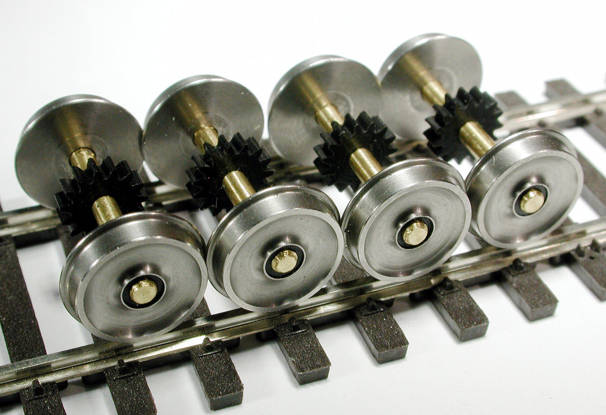 Geared Wheelset, HO, 33"/88, 2mm x 0.751" Flush Axle, Bachmann 2-motor ...