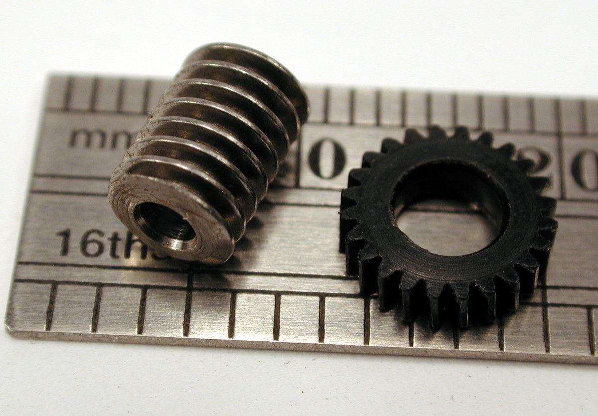 Reverse Worm Gear, 0.3mod x 24 Teeth x 7.8mm OD x 4.0mm Bore, Delrin ...