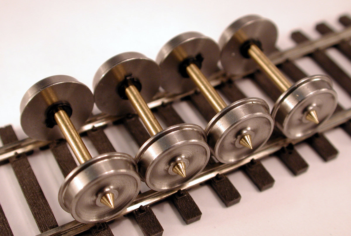 HO Scale Wheelset, 36"/110, 2.0mm x 0.944" Pointed Axle (4/pkg ...