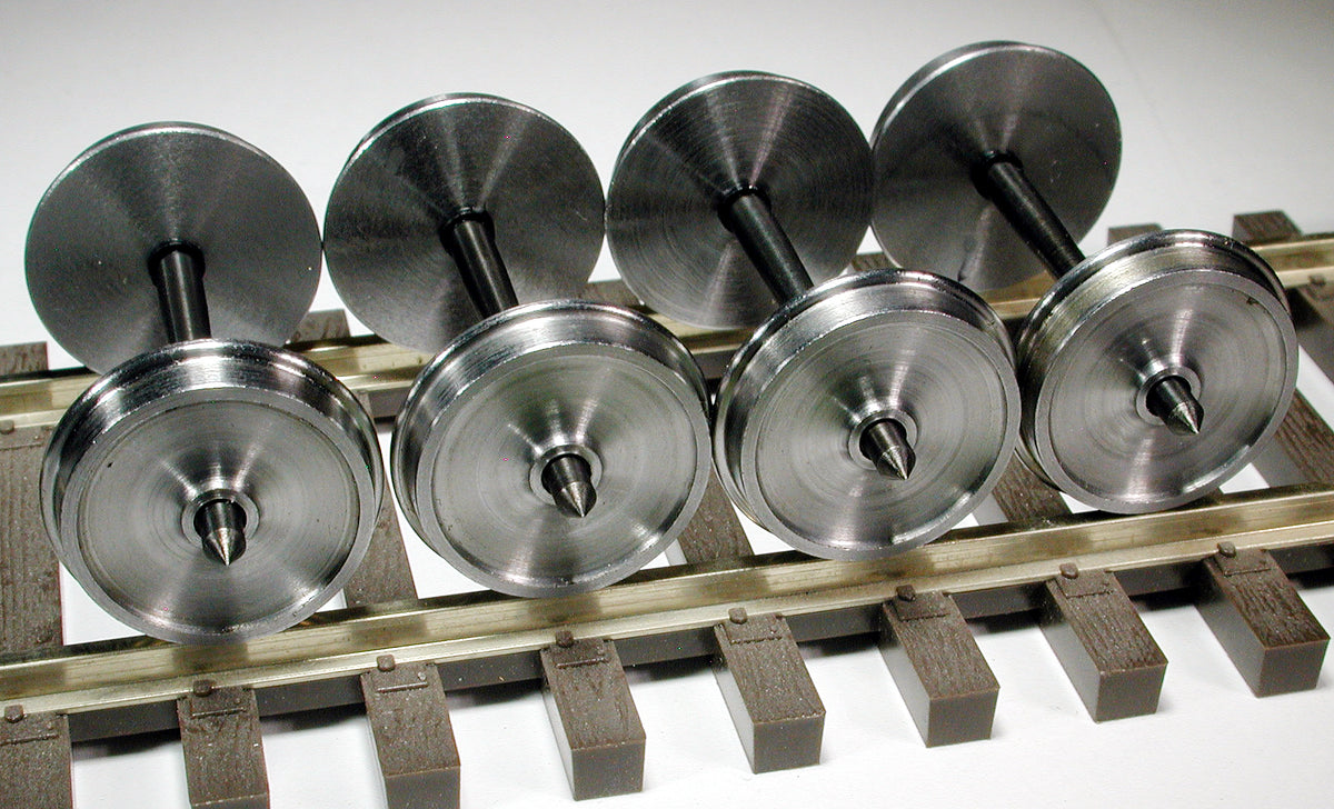 O Scale Wheelset, 36"/145, 1/8" x 1.800" Pointed Axle (4/pkg ...